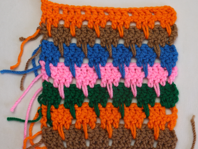 Crochet Larksfoot Stitch in easy steps. {4 rows repeat}. - Dreamcrochets